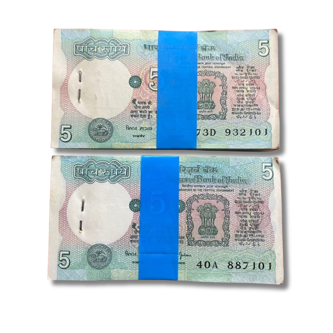 Rare Rs 5 Note Packet - Bimal Jalan Uncirculated Condition