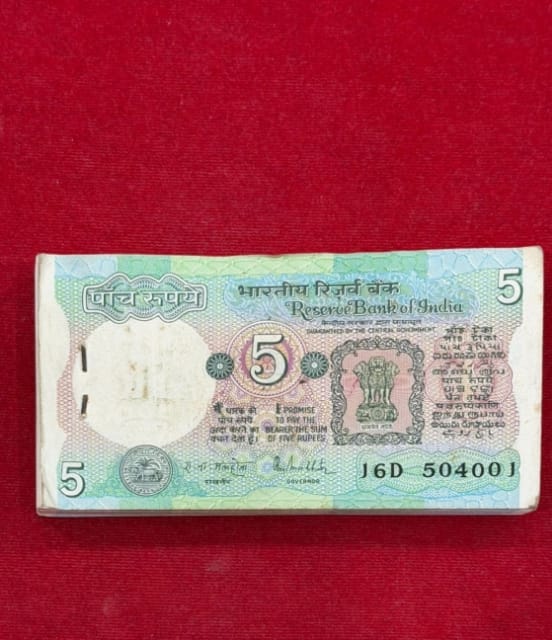 Rs 5 old Tractor Packet Serial 504001 singed by R N malhotra